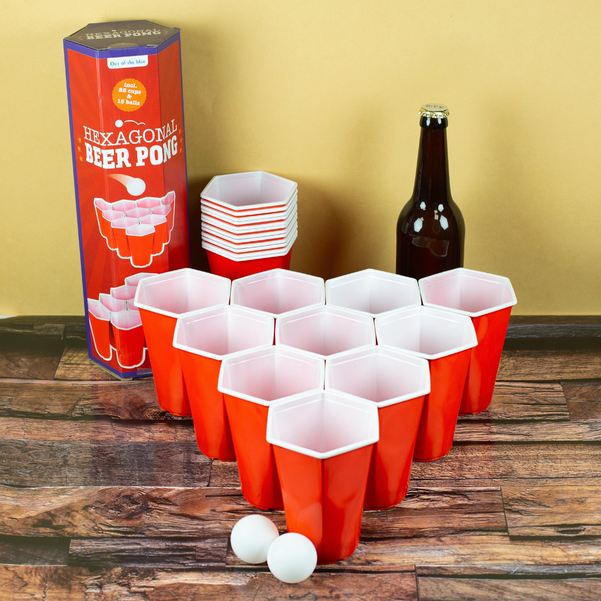 Trinkspiel Hexagon Beer Pong | Partyspiel Bierpong – geschenke-online.de