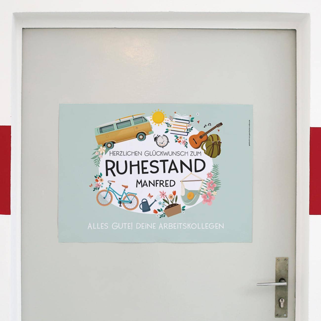Banner zum Ruhestand | Name und Text – geschenke-online.de