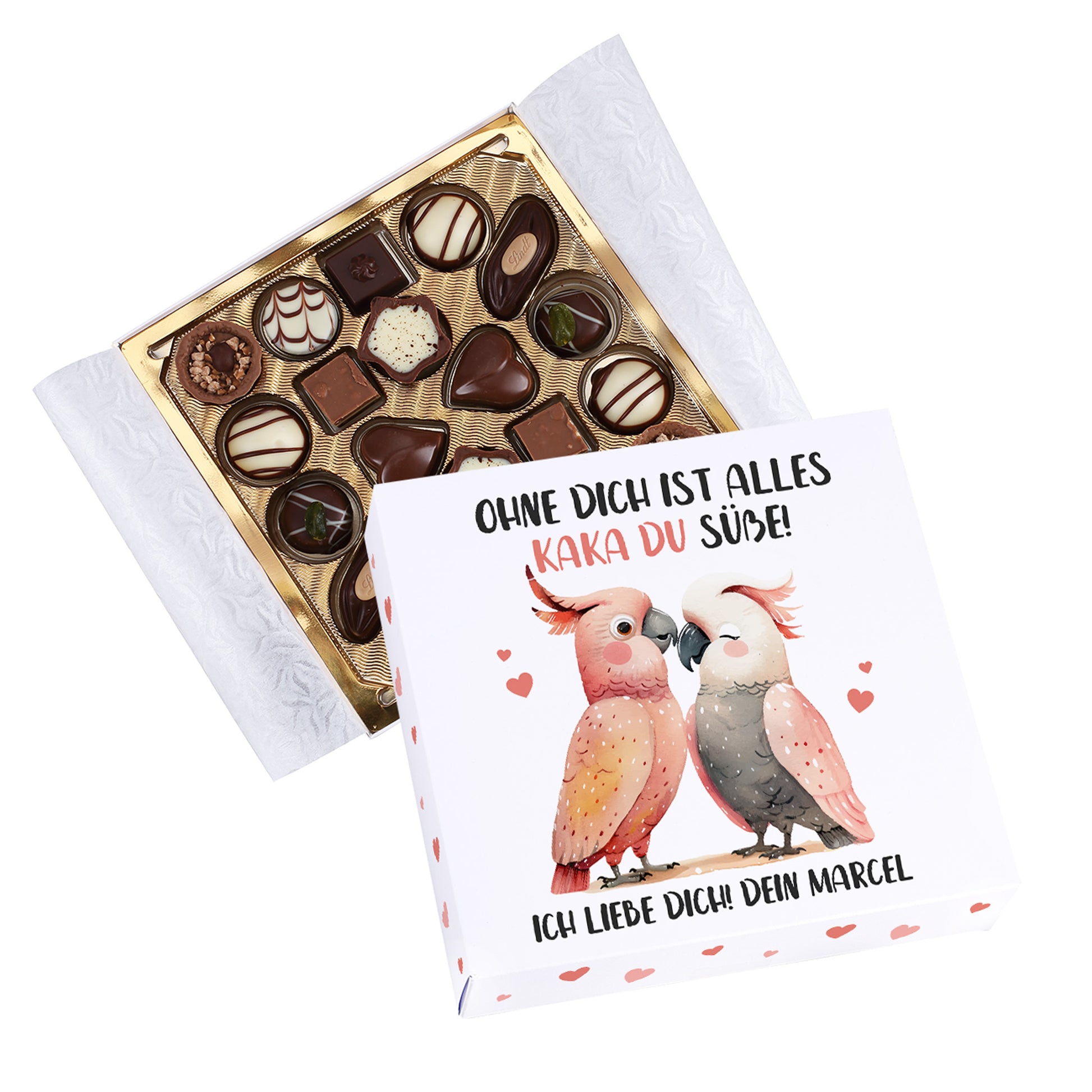 Personalisierte Lindt Pralinen 'Ohne dich ist alles Kaka du süße ...